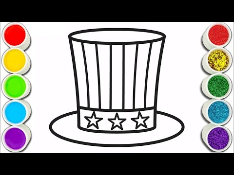 🎩🎨 Hat of Uncle Sam, Fun Painting & Coloring For Kids and Toddlers! 🌈👶
