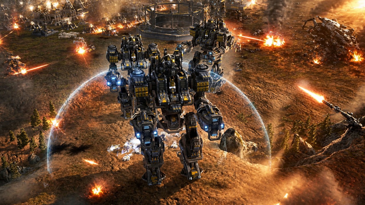 Aeon vs Cybran vs UEF - 6 Players FFA - TITANS COLLIDE IN A CINEMATIC WAR - 4K Supreme Commander 2