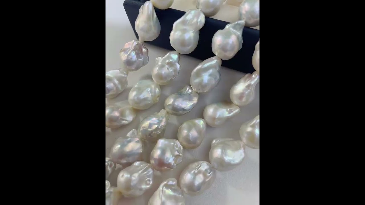 12-14mm Width Fireball Nucleated Baroque Freshwater Pearl Strand Natural Pearl Beads #pearl