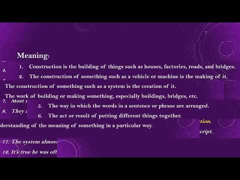 Construction Meaning with Examples