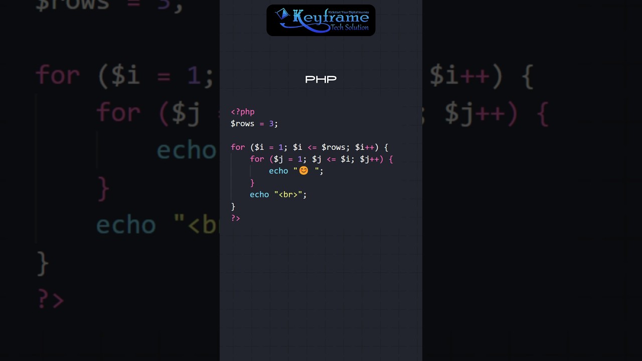 Create a Fun Triangle Pattern with Smile Emojis in PHP #php #coding #programming