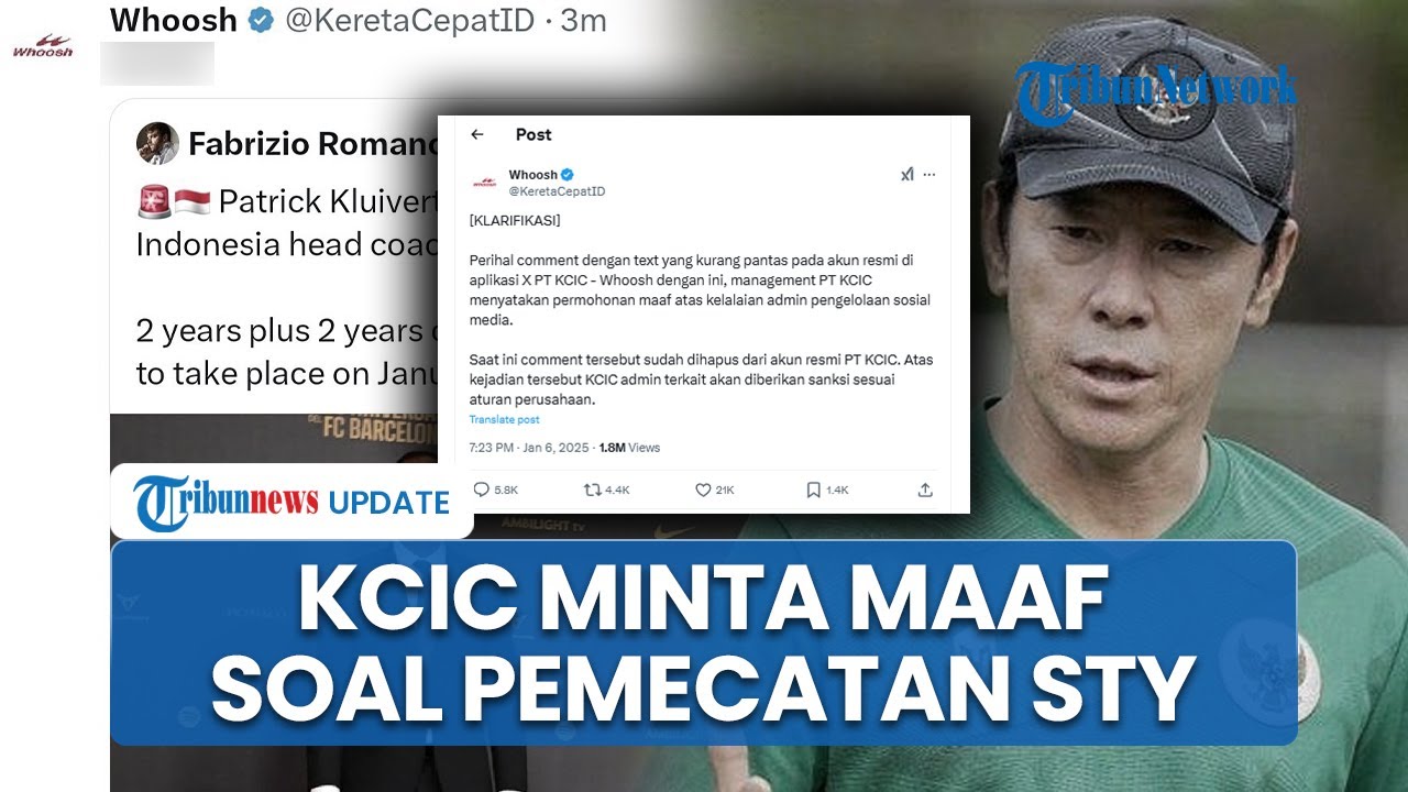 Viral Akun X Whoosh Pemecatan STY dengan Kalimat Tak Pantas, KCIC ...