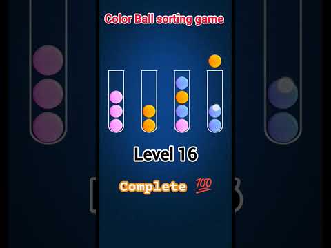 amazing color Ball sorting game level 16// #amazinggame #games #colorball #puzzle