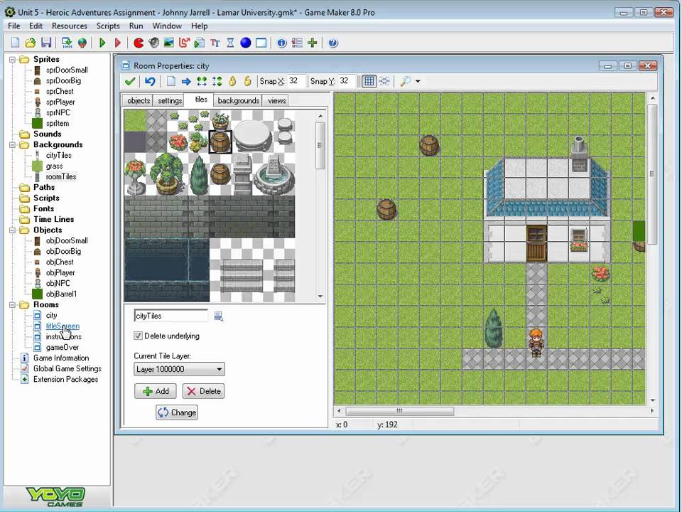 Unit 5 - Final Project Assignment - Gamemaker 8