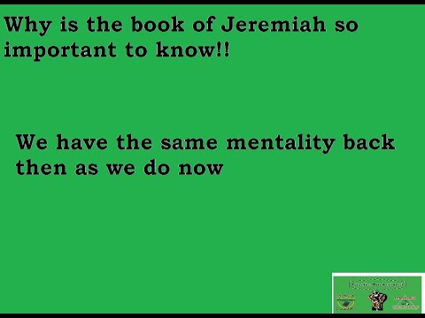 Why is the book of Jeremiah so important !!