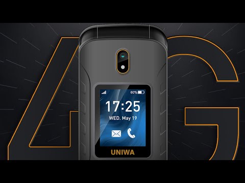 "UNIWA V909T: 4G Flip Phone for Elderly with Dual Screen and Russian Keyboard"
