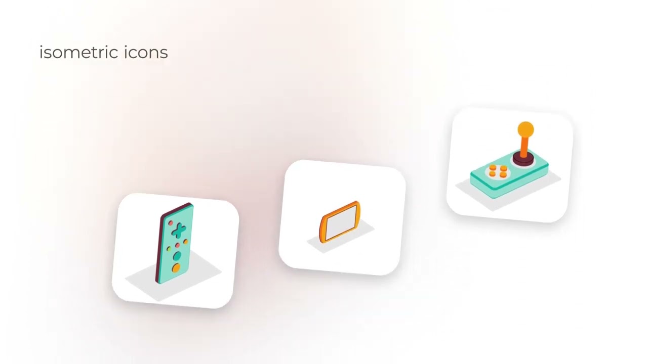 Games - Isometric Icons - After Effects Template Videohive