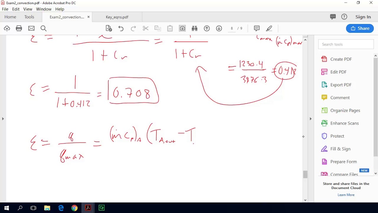 Heat Transfer Crash Course: Example exam problem: Heat exchanger effectiveness