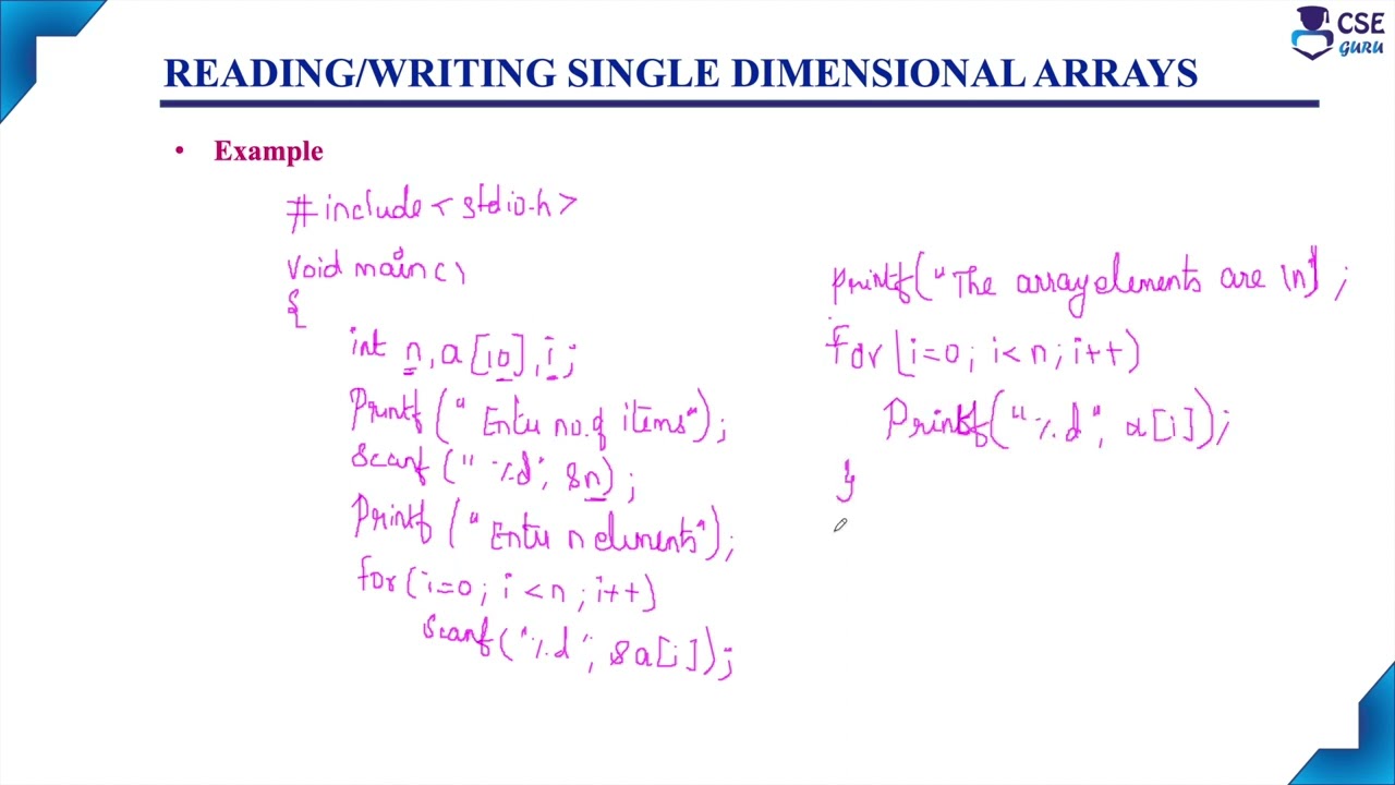 Reading/Writing One Dimensional #Arrays  | Array in C | Lec 113 | C Programming Tutorials