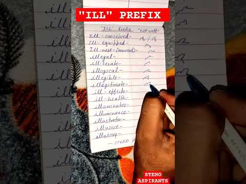 "ILL" PREFIX WORDS
