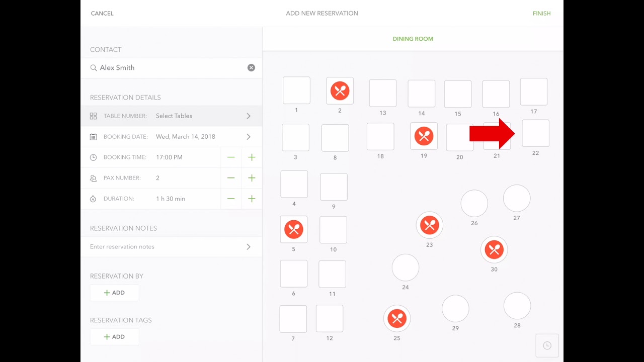 Creating a Booking | Restaurant Manager by Eat