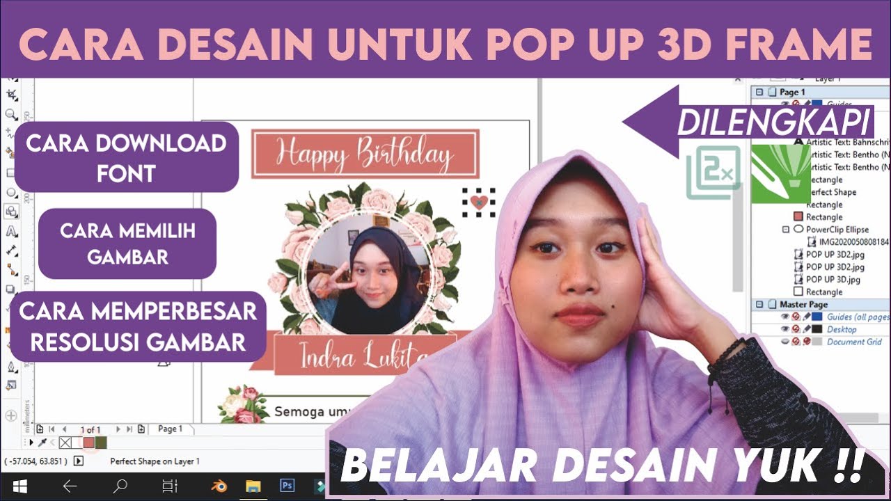 CARA DESAIN UNTUK POP UP 3D + MEMILIH FONT DAN MEMPERBESAR RESOLUSI GAMBAR || By Indra Lukita