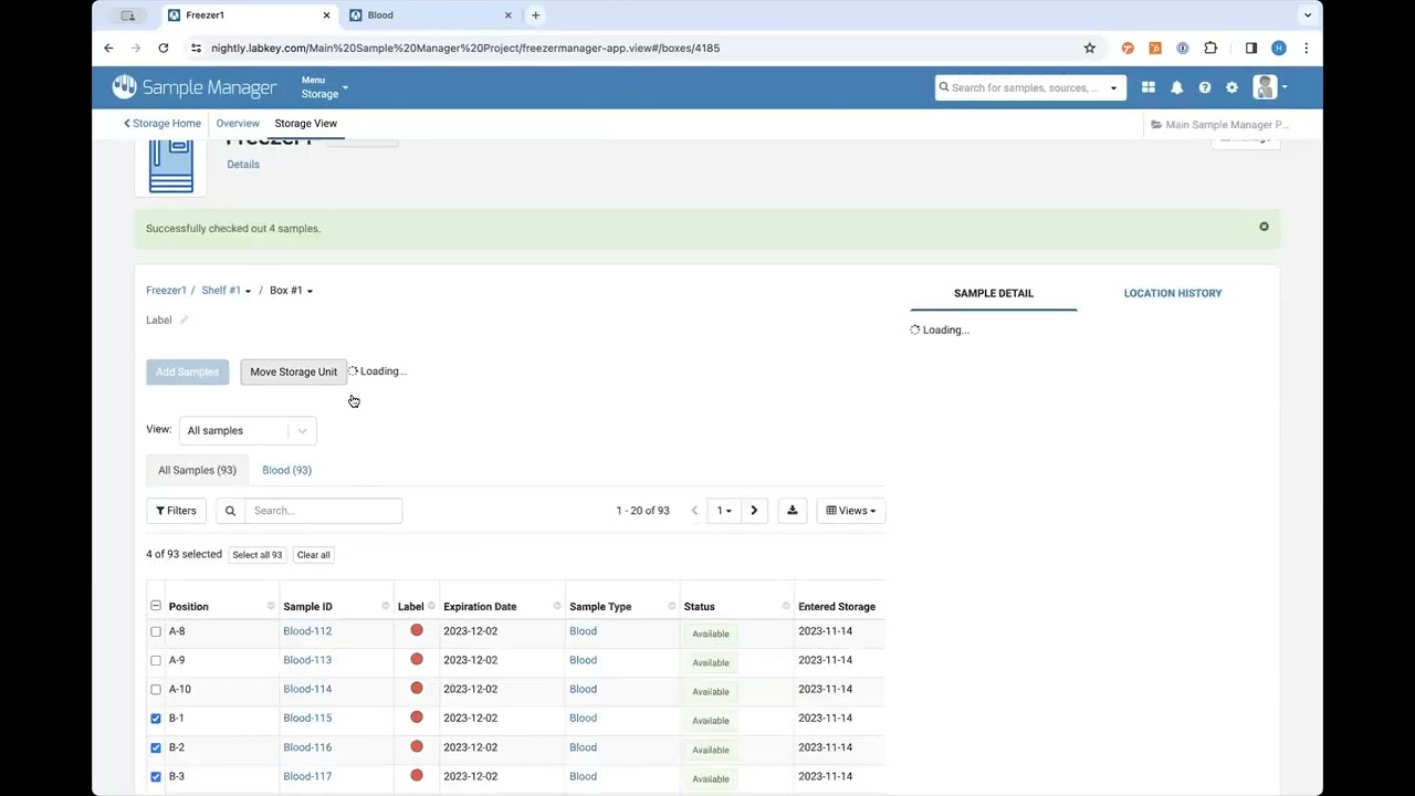 Adding Samples to Storage | LabKey Sample Manager