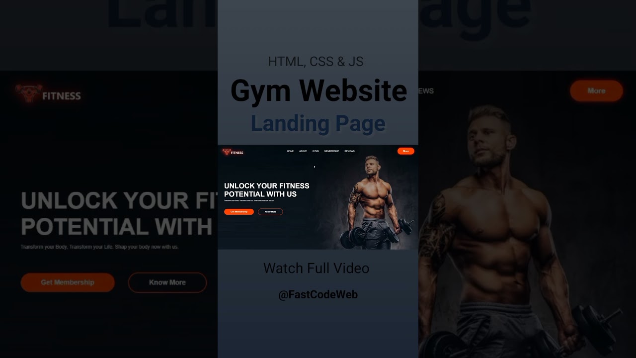 Gym Website Using HTML & CSS | Step by Step Tutorial | Fast Code