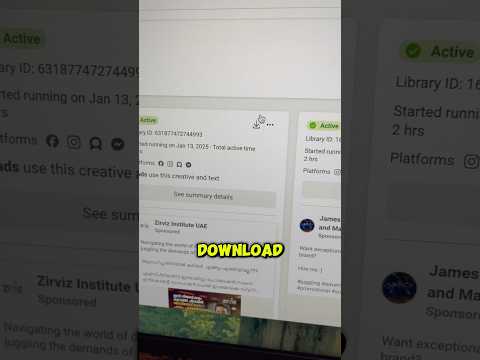 how to download facebook ads library video for FREE #facebookads #metaads #howto