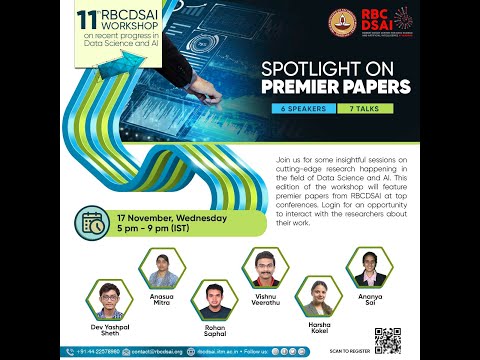 Eleventh RBCDSAI Workshop on Recent progress in Data Science and AI