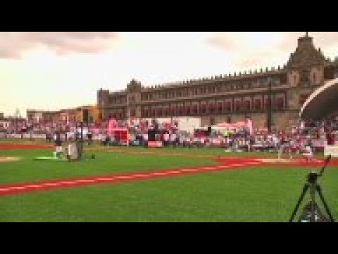 Zocalo Square transformed into baseball diamond
