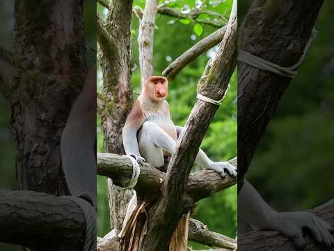 Meet the Proboscis Monkey 🐵 | Big Nose, Big Personality! #AnimalLovers #BigNoseMonkey