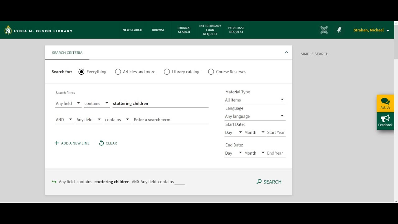 Searching for Speech-Language-Hearing articles using OneSearch