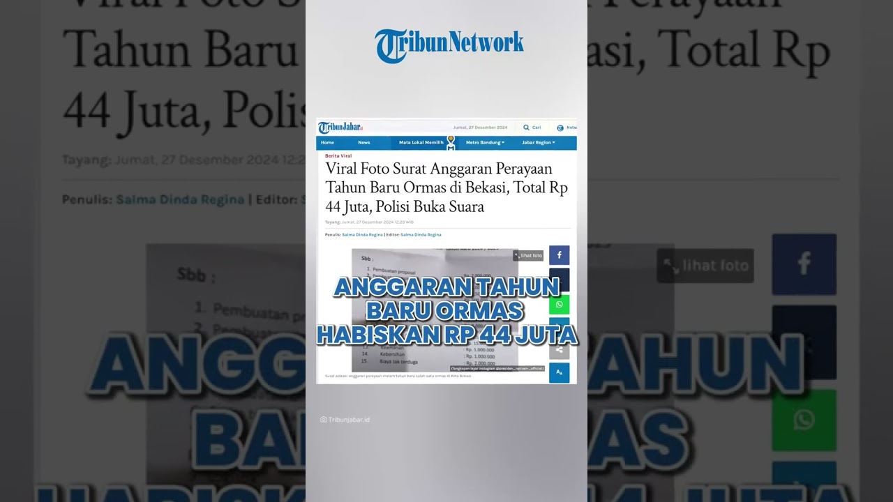 Viral Foto Ormas di Bekasi Habiskan Anggaran Rp 44 Juta untuk Perayaan Tahun Baru, Polisi Buka Suara