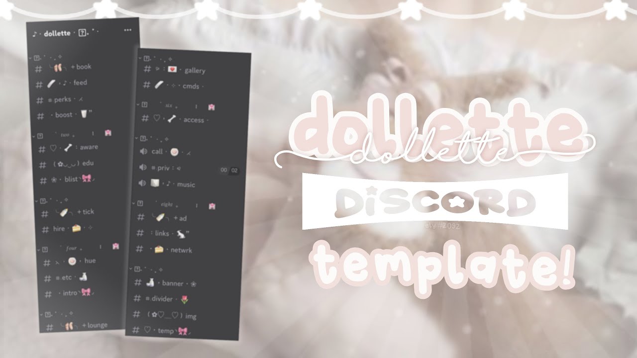 ｡˚⋆🍥﹕ aesthetic dollette / coquette / babycore FREE discord server template 、ely. °｡˚✿