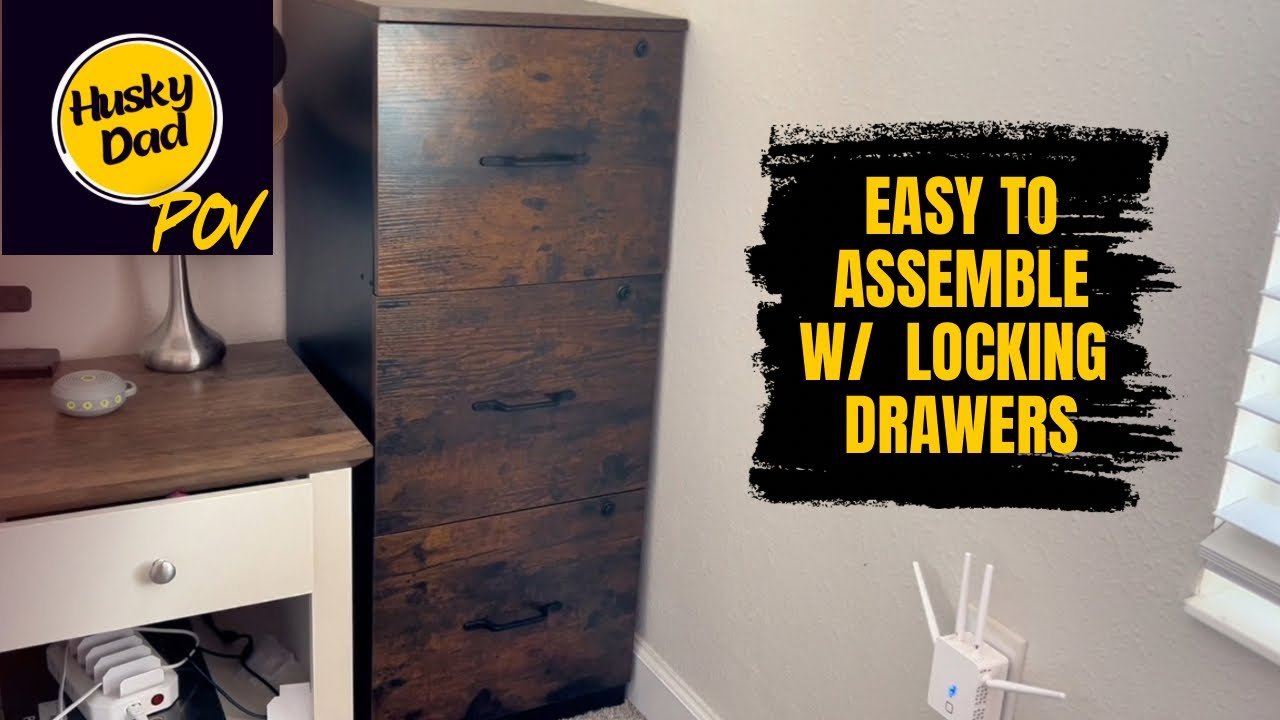 VASAGLE 3-Drawer Vertical File Cabinet Review By a Husky Dad.  Home Office Filing Storage! 