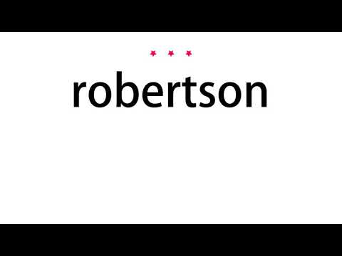 How to pronounce robertson - Vocab Today