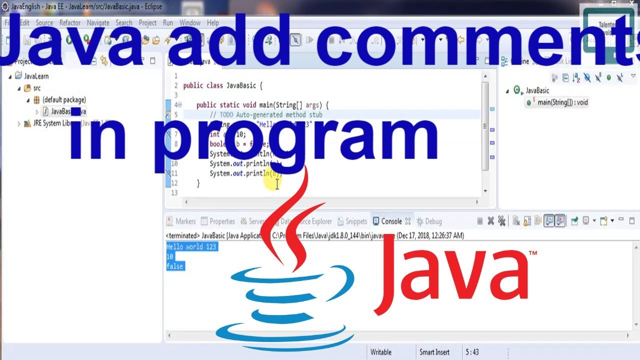 7.Java add comments in program