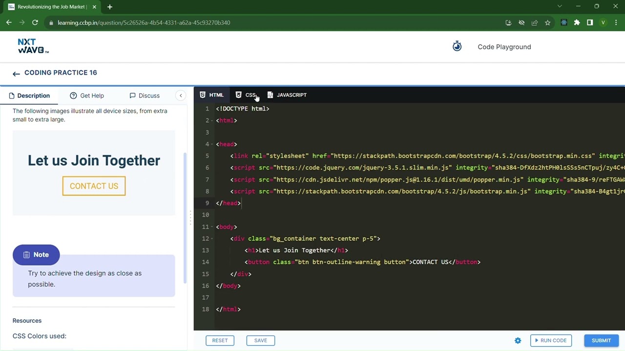 Ecommerce Website Contact Us | Coding Practice 16 | HTML, CSS, Bootstrap | NxtWave | ccbp 4.o