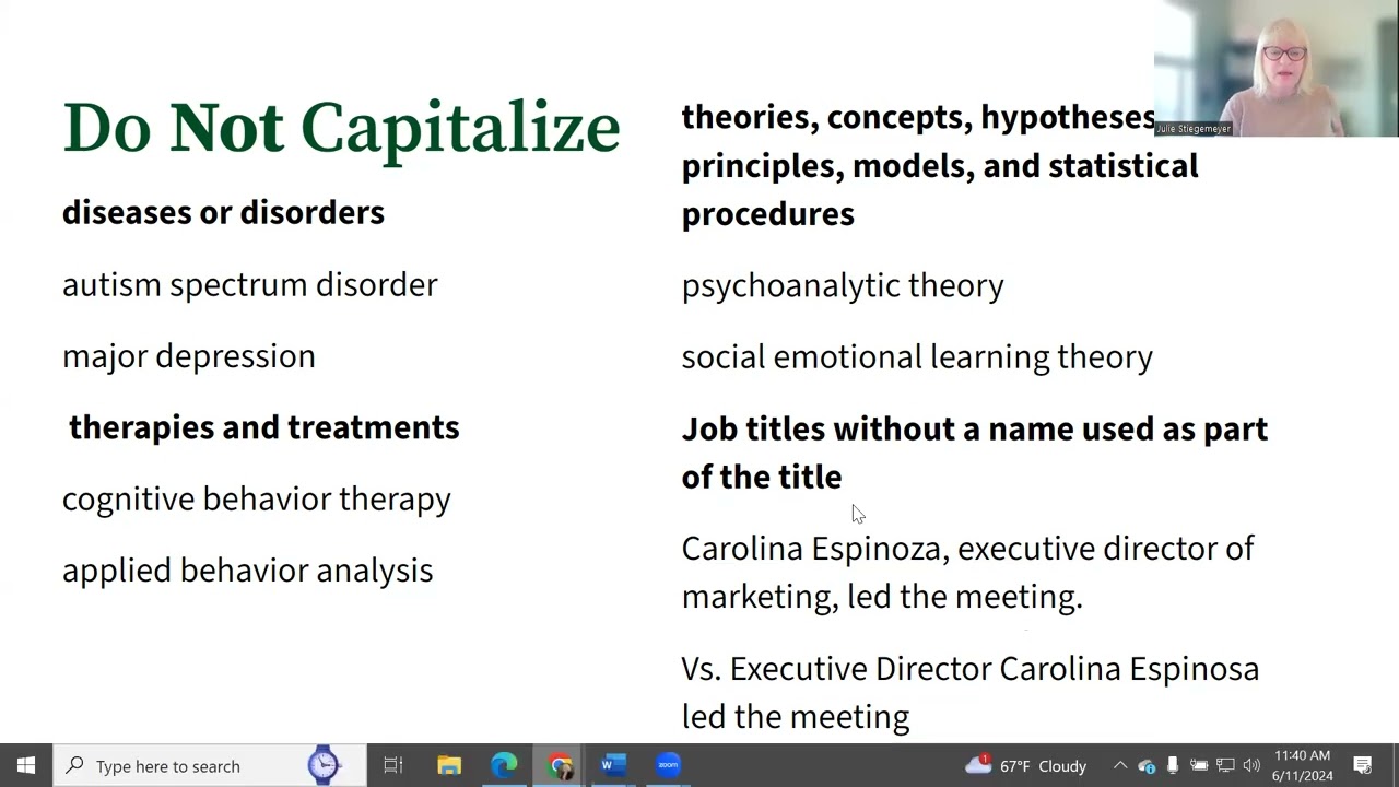 APA Capitalization Rules