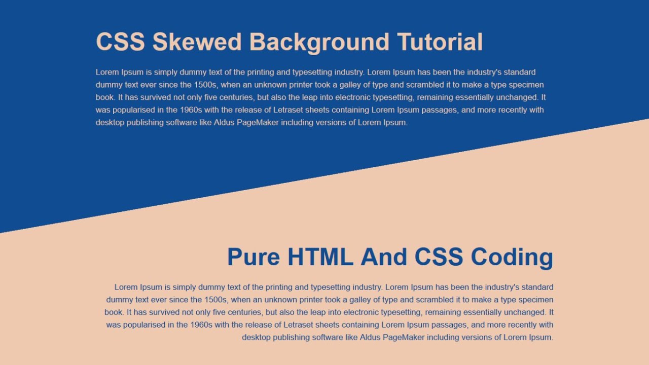 CSS Skewed Background Tutorial Pure Html and Css Coding