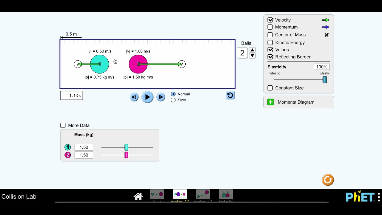 Collision Virtual Lab Help
