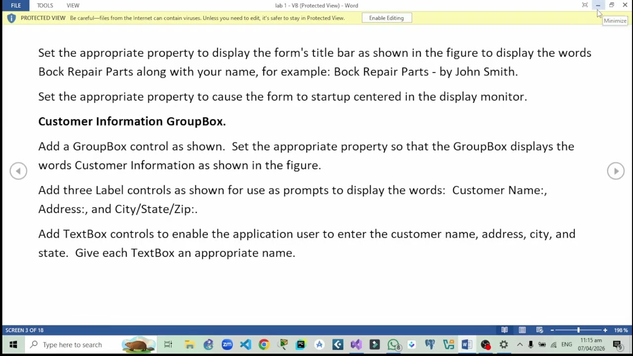VB Lab1 Assignment Part1