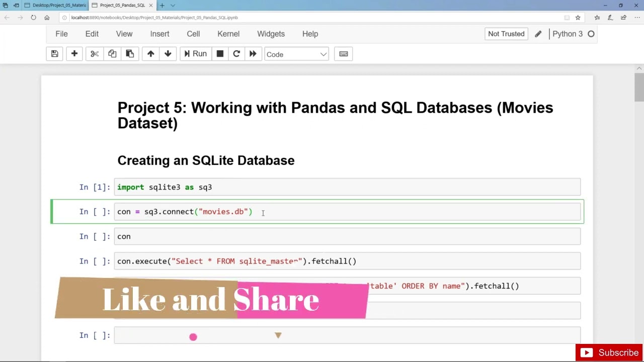 How to Create an SQLite Database Python Data Science Project || #anaconda #jupyterlab #python