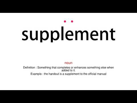 How to pronounce supplement - Vocab Today