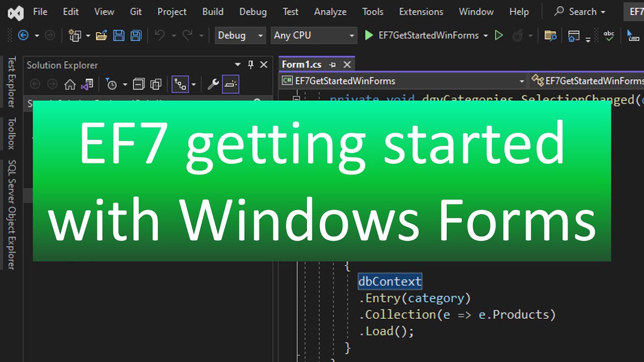 EF7 getting started with Windows Forms