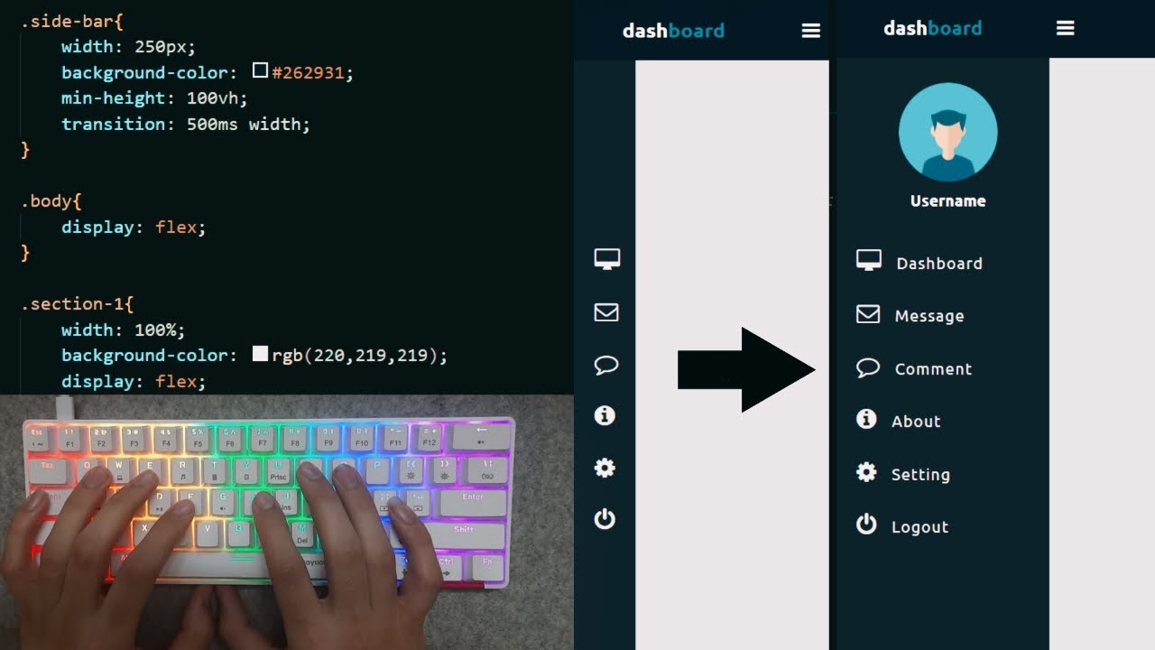 ASMR Programming - Simple Side Navigation Bar - HTML CSS Only - No Talking