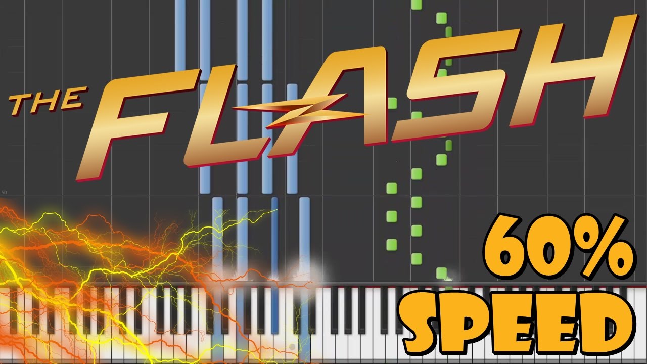 The Flash - Main Theme | Piano Tutorial [60% Speed] + Sheets