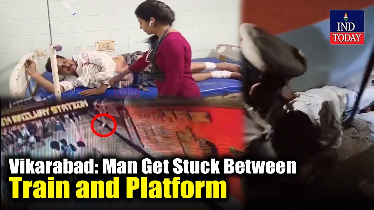 Vikarabad: Man Gets Stuck Between Train and Platform | CCTV | Hyderabad | IND Today