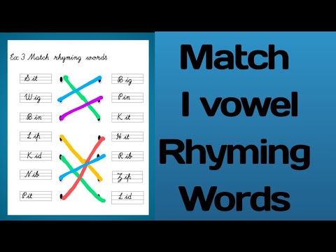 Matching Rhyming words I vowel || how to match rhyming words |English exercise matching| Rhyming ex