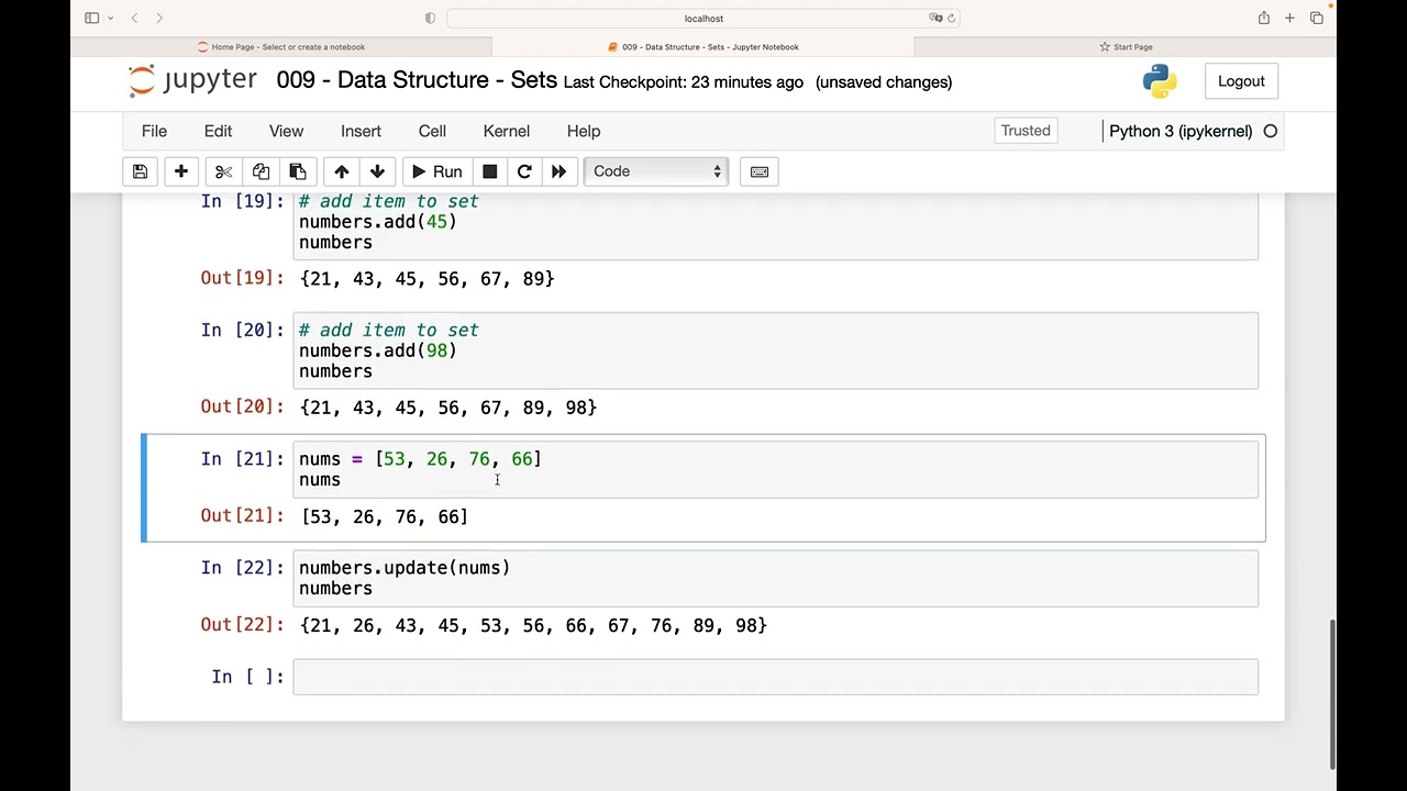 090 - Add, Update & Remove Elements from Sets in Python