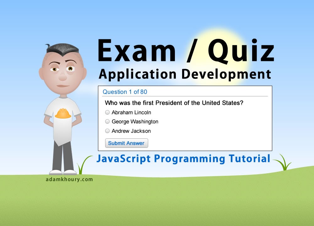 Exam Application Programming Tutorial JavaScript Quiz Online Test