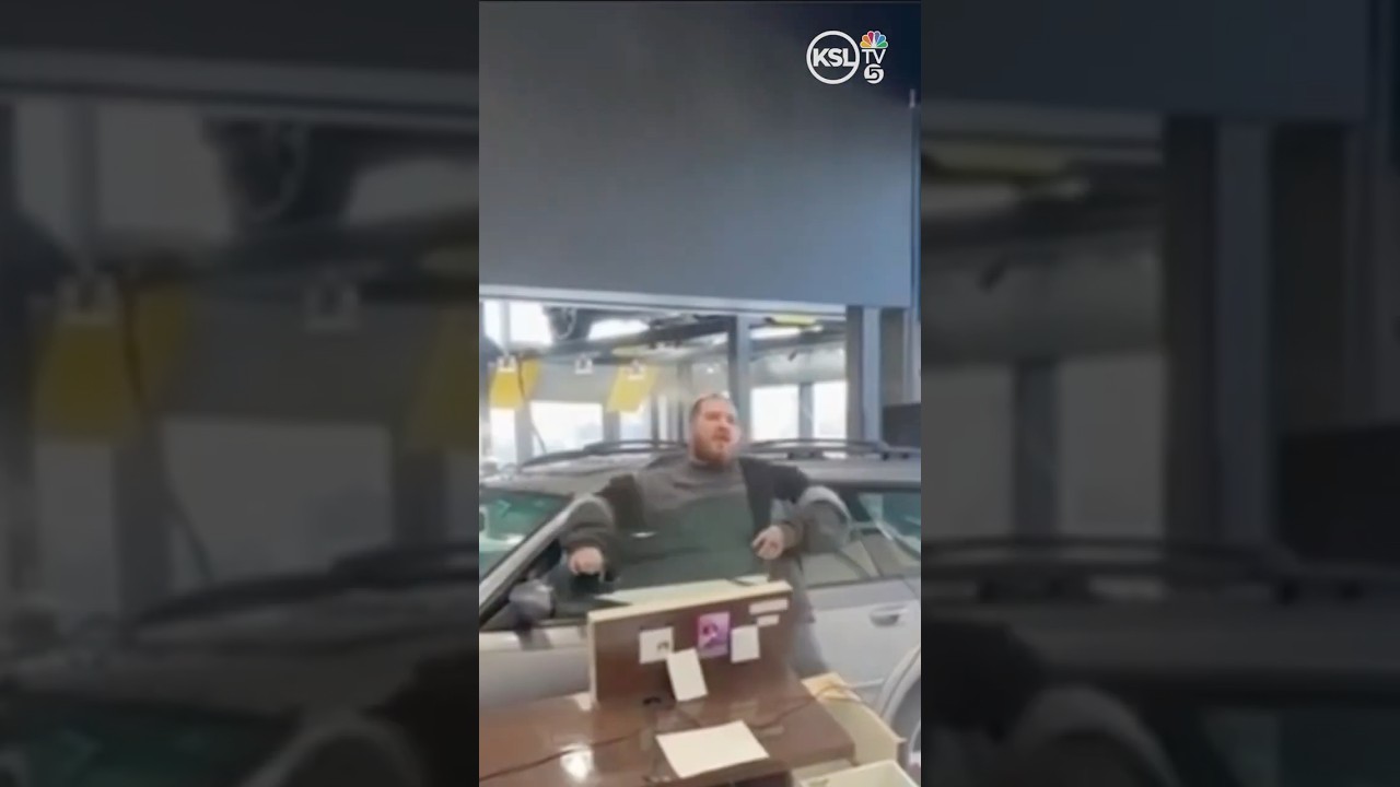 Utah man crashes his recently purchased car into a dealership
