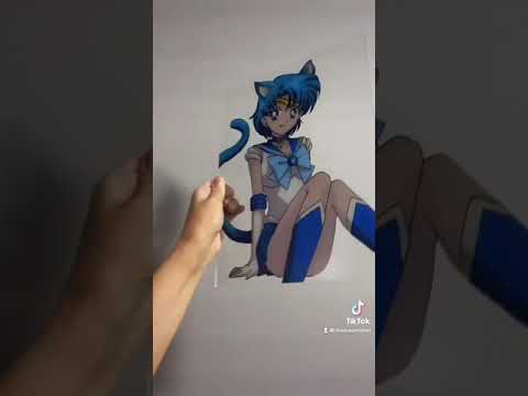 #sailormoon #sailormercury #sailorscouts #anime #animegirl #neko #catgirl #glasspainting #animeart