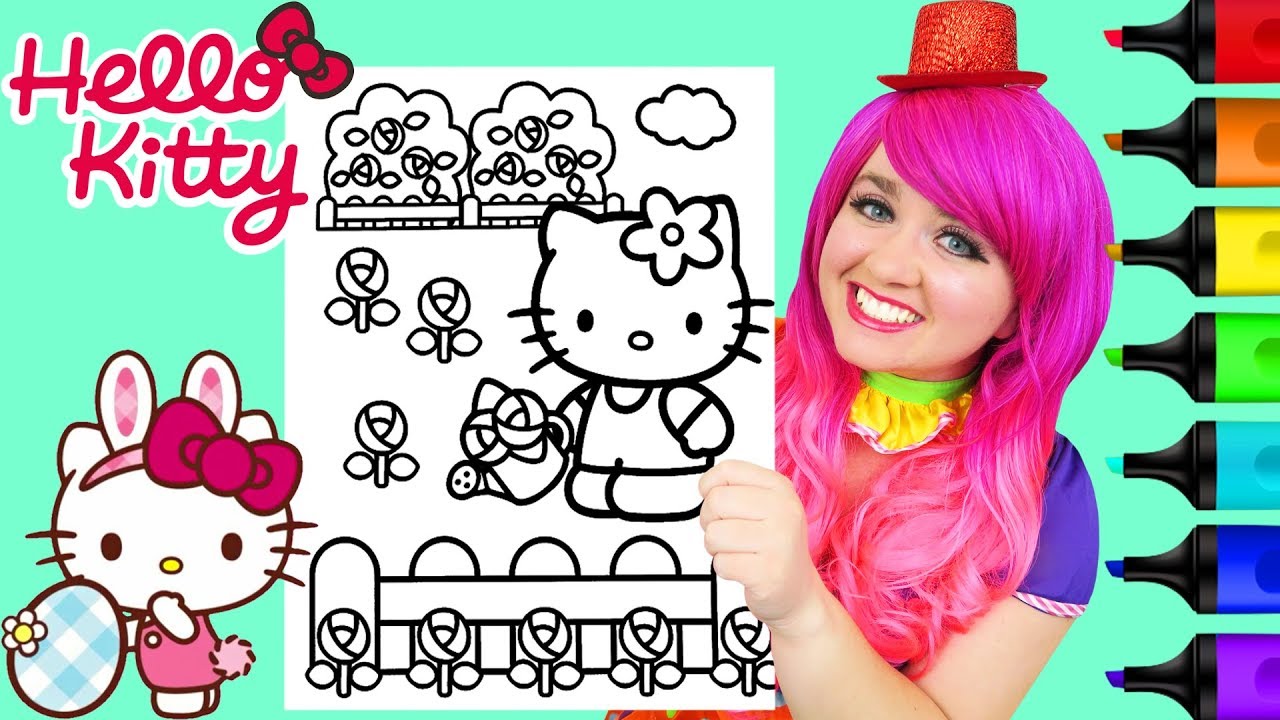 Coloring Hello Kitty Spring Flower Garden Coloring Page Prismacolor Markers | KiMMi THE CLOWN