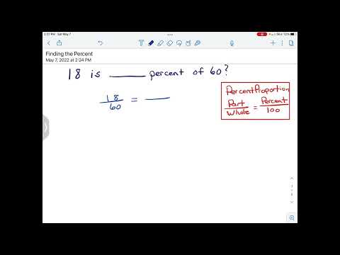 Solve the percent problem. 18 is what percent of 60?