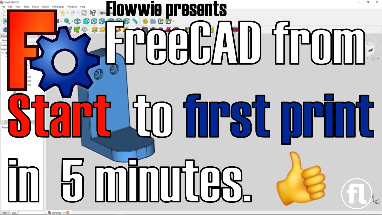 From Start to first 3D print in 5 Minutes with FreeCAD 0.19 (English)