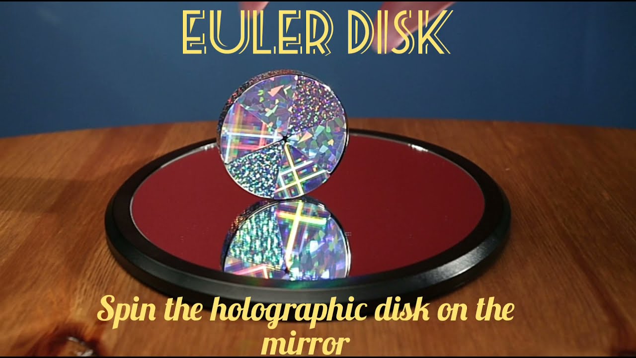 Amazing science toy Euler's disk. Spinning disk