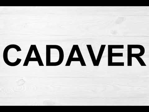 How To Pronounce Cadaver
