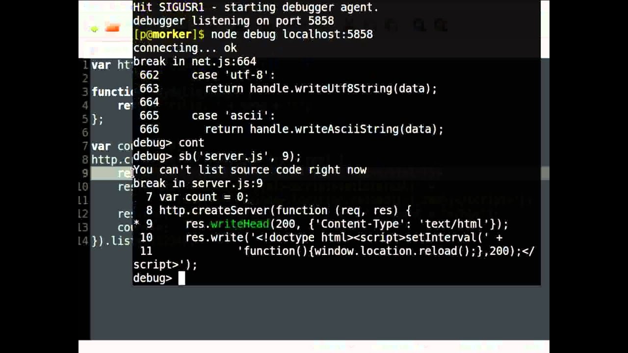 Executable Code Injection Demo 1 - Node Debugger